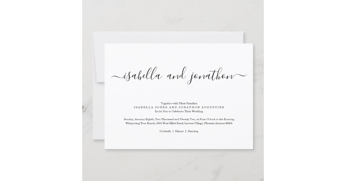 Simple Wedding Invitation | Zazzle