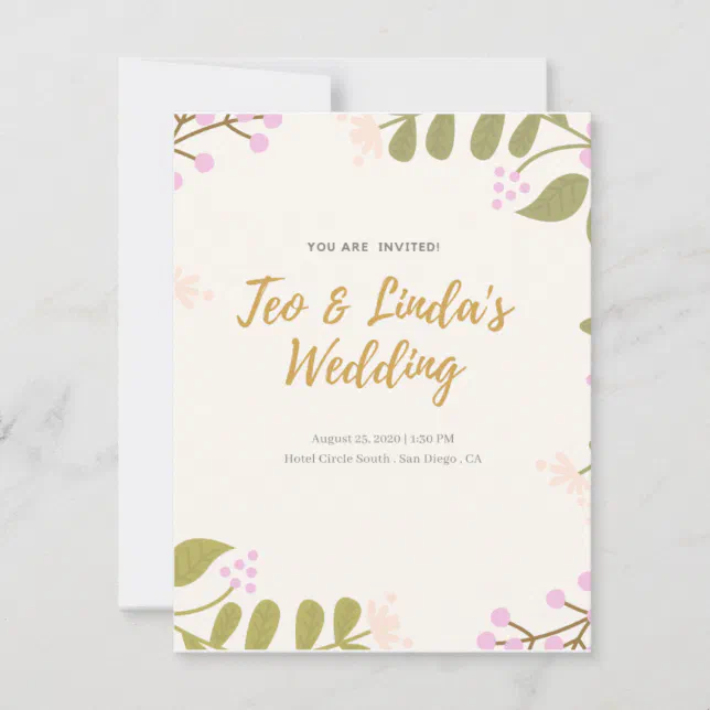 Simple Wedding Invitation/ Modern Wedding Invitati Invitation | Zazzle