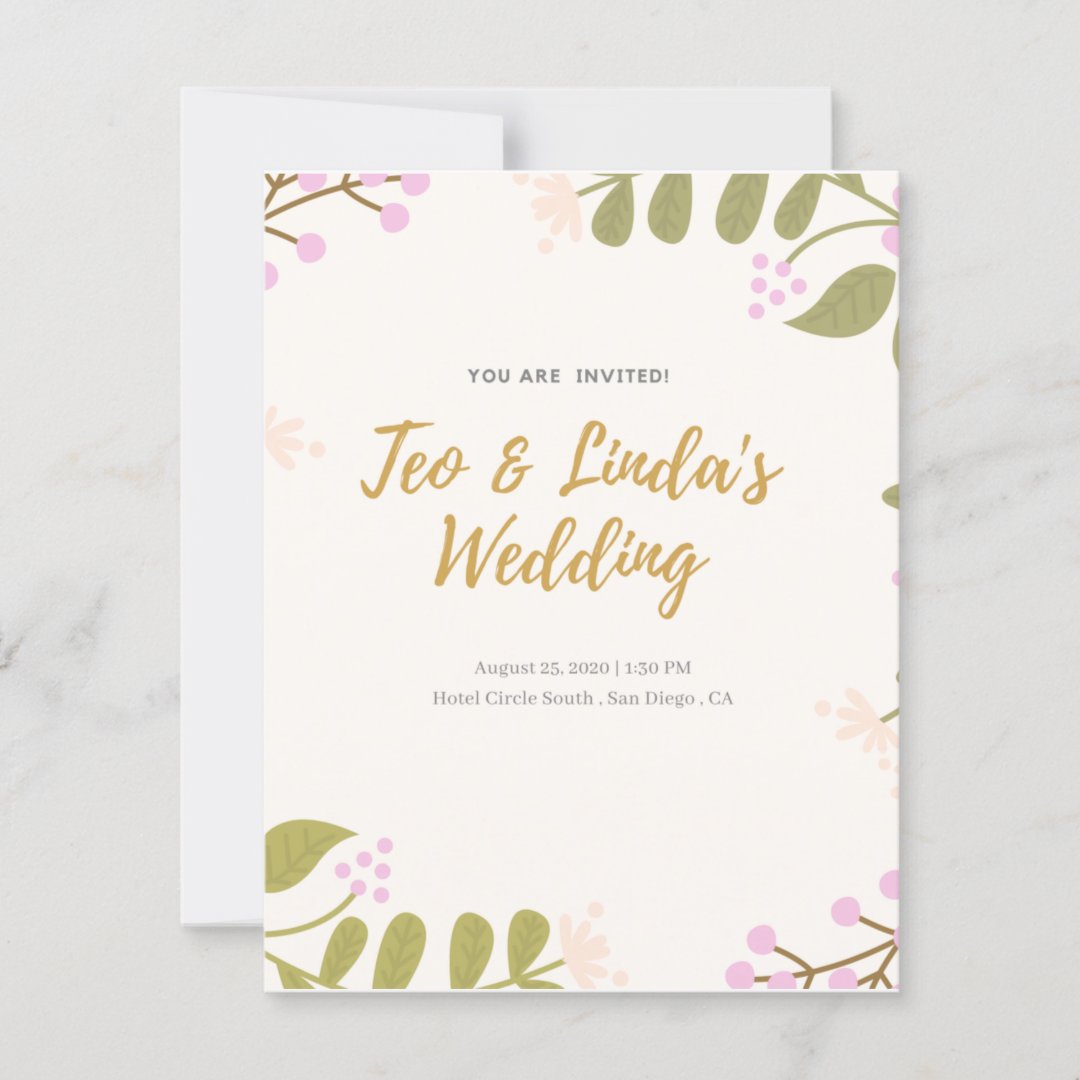 Simple Wedding Invitation/ Modern Wedding Invitati Invitation | Zazzle