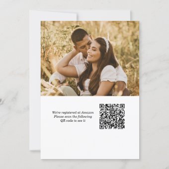 Simple Wedding Invitation With QR Code | Zazzle