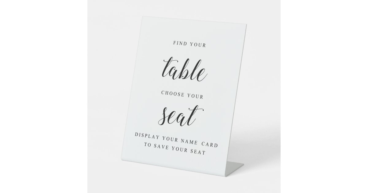 Simple Wedding Name Card Sign | Zazzle