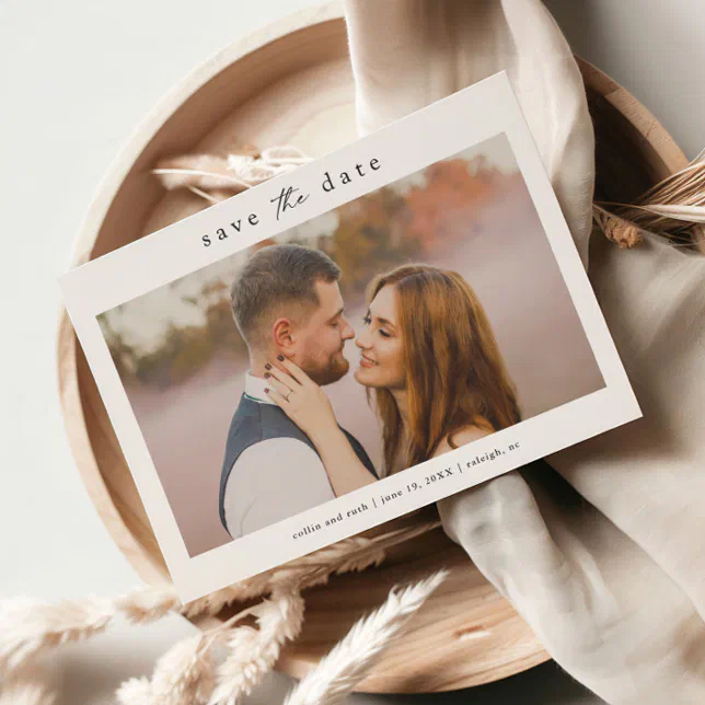 Simple Wedding Photo Save The Date | Zazzle