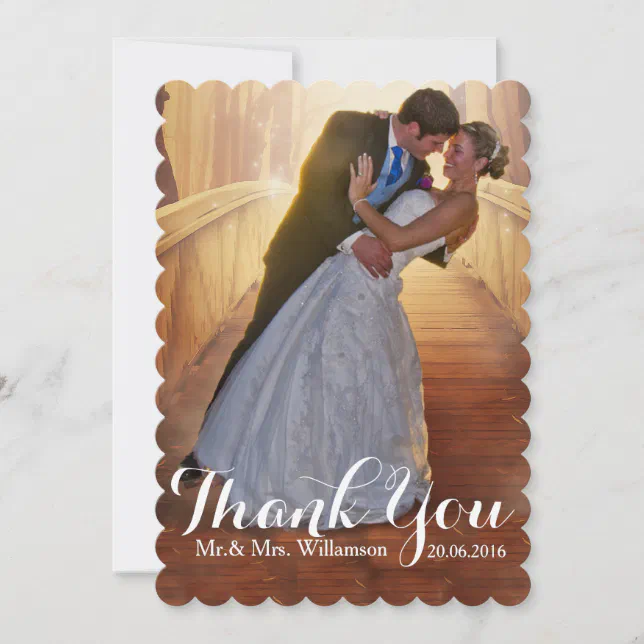 Simple Wedding Photo Thank You | Zazzle