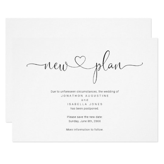 Simple Wedding Postponement Announcement | Zazzle.com