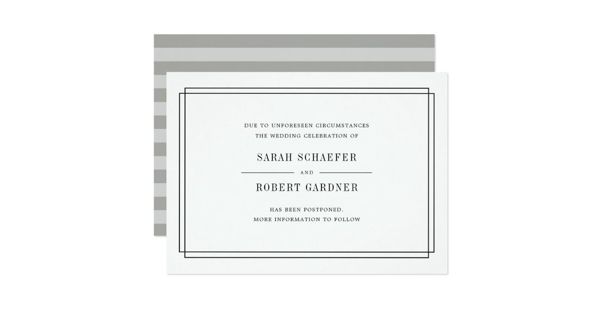 Simple Wedding Postponement Announcement Card | Zazzle.com