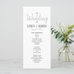 Simple Wedding Program | Zazzle