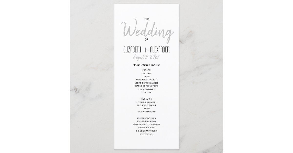 Simple Wedding Program | Zazzle