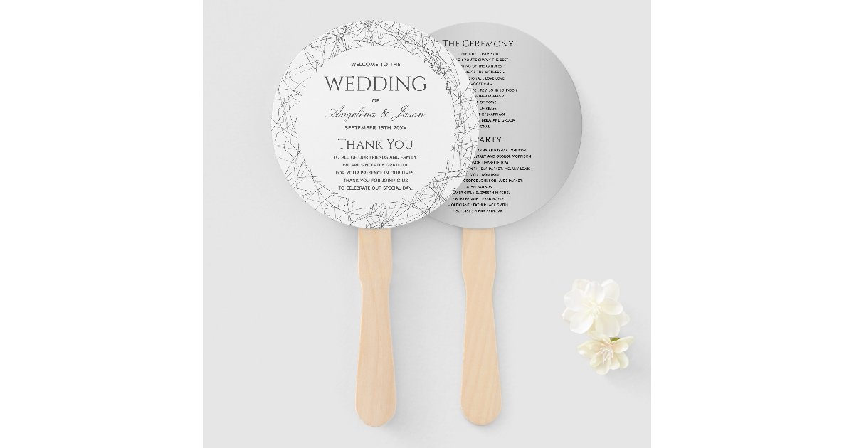 Simple Wedding Program Hand Fan | Zazzle