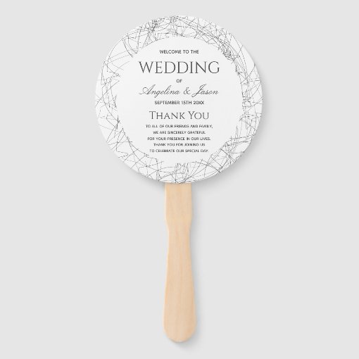 Simple Wedding Program Hand Fan | Zazzle
