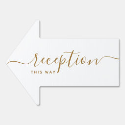 Simple Wedding Reception This Way Arrow Sign | Zazzle