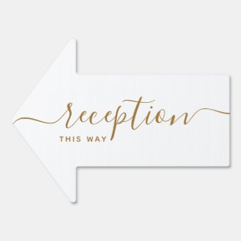 Simple Wedding Reception This Way Arrow Sign | Zazzle