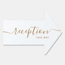Simple Wedding Reception This Way Arrow Sign | Zazzle