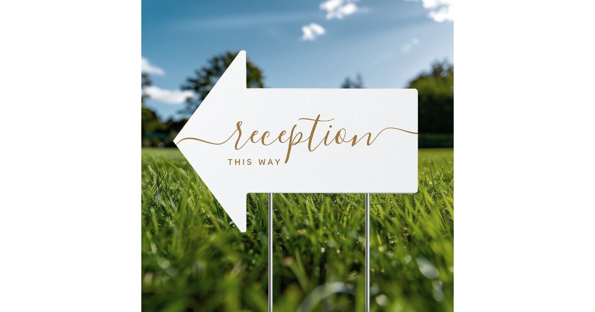 Simple Wedding Reception This Way Arrow Sign | Zazzle