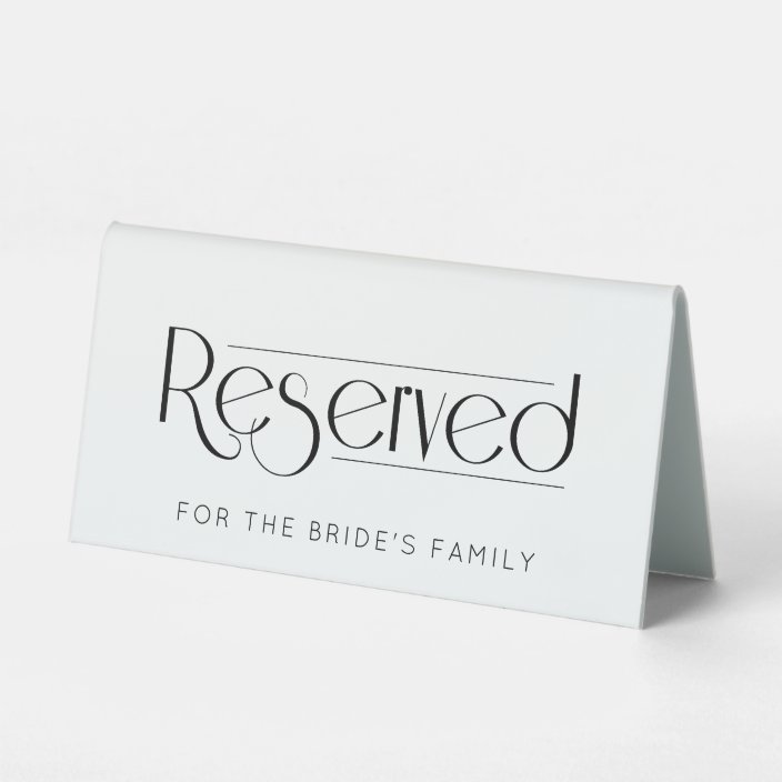 Simple Wedding Reserved Table Tent Sign | Zazzle.com