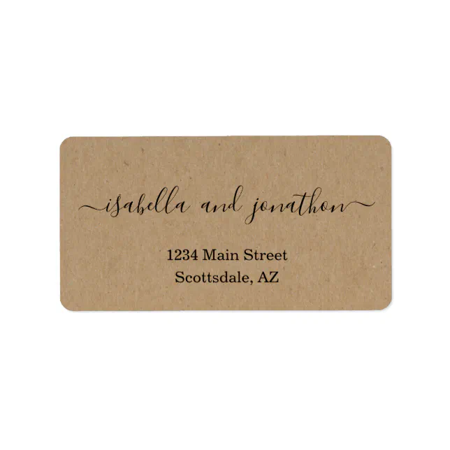 Simple Wedding Return Address Labels - Kraft | Zazzle