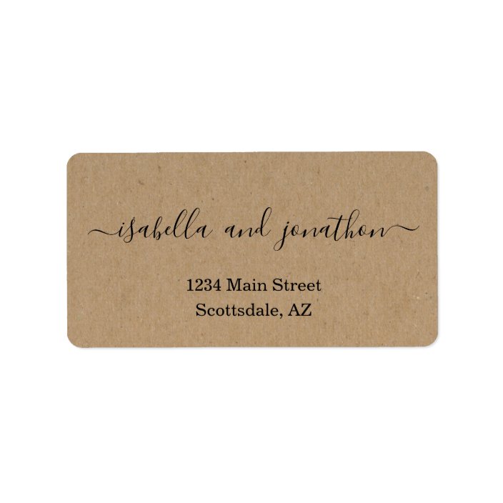 Simple Wedding Return Address Labels - Kraft | Zazzle.com
