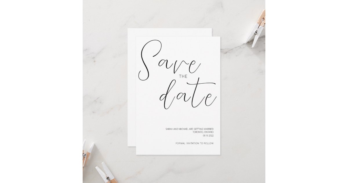 Simple Wedding Save the Date Invitation | Zazzle