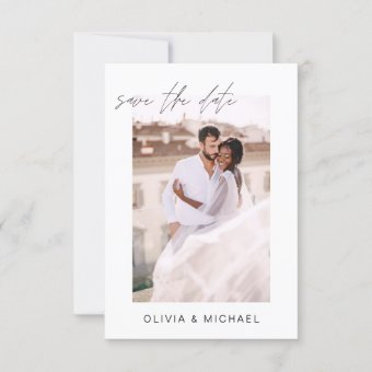 Simple Wedding Save the Date Photo Minimalist | Zazzle