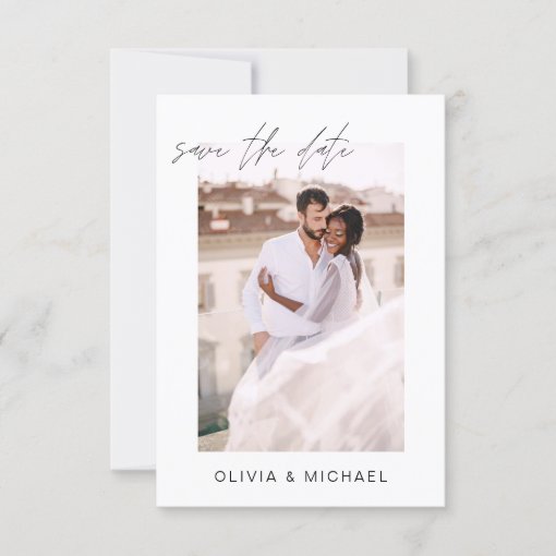 Simple Wedding Save the Date Photo Minimalist | Zazzle