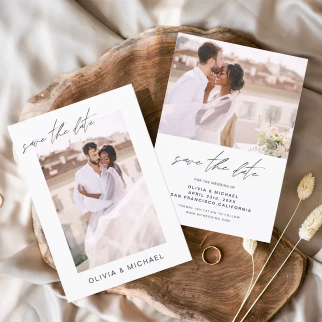 Simple Wedding Save the Date Photo Minimalist | Zazzle