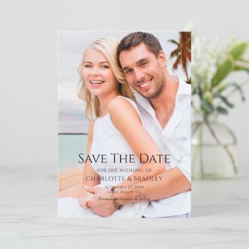 Simple Wedding Save The Date Photo Picture | Zazzle