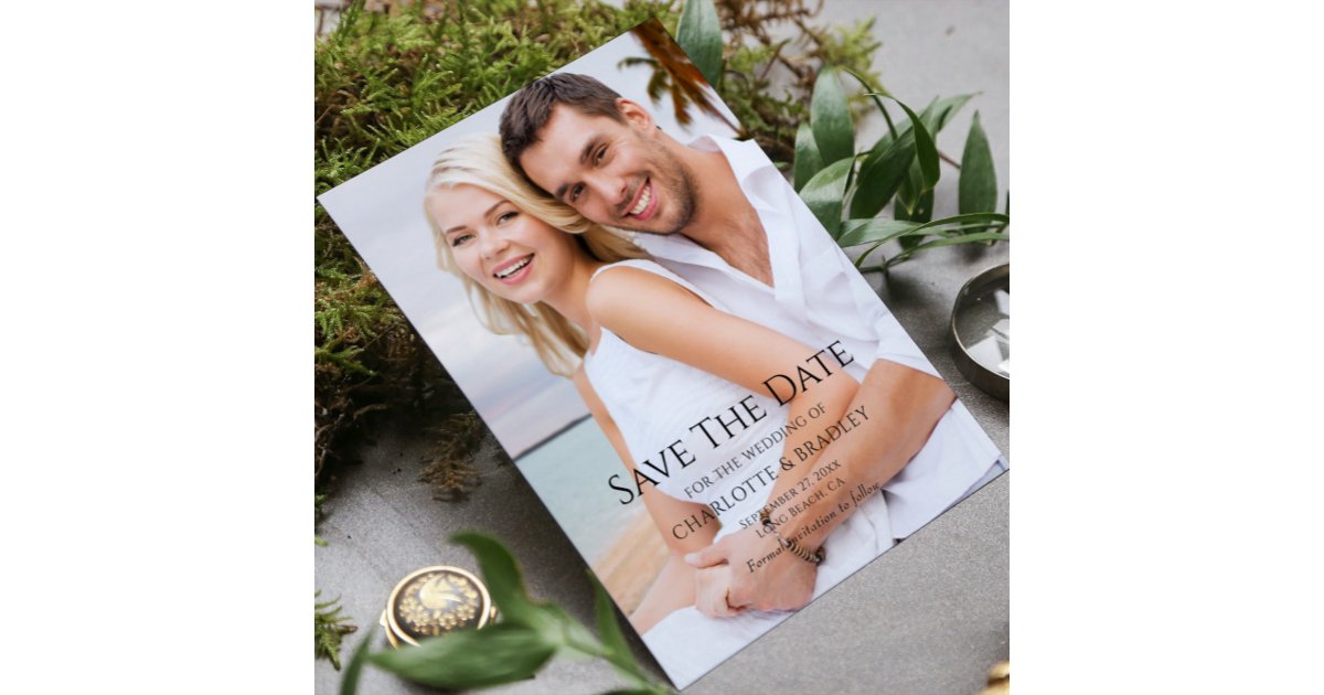 Simple Wedding Save The Date Photo Picture | Zazzle