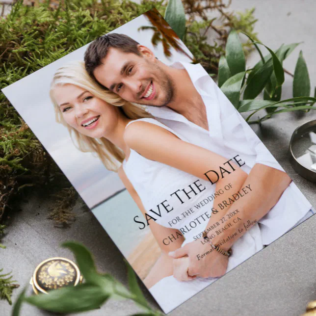 Simple Wedding Save The Date Photo Picture | Zazzle