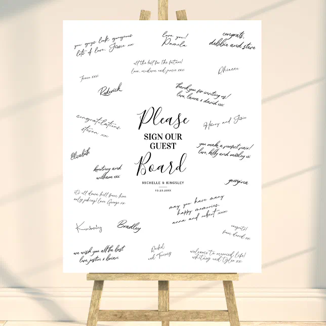 Simple Wedding Signature Guest Signing Foam Board | Zazzle