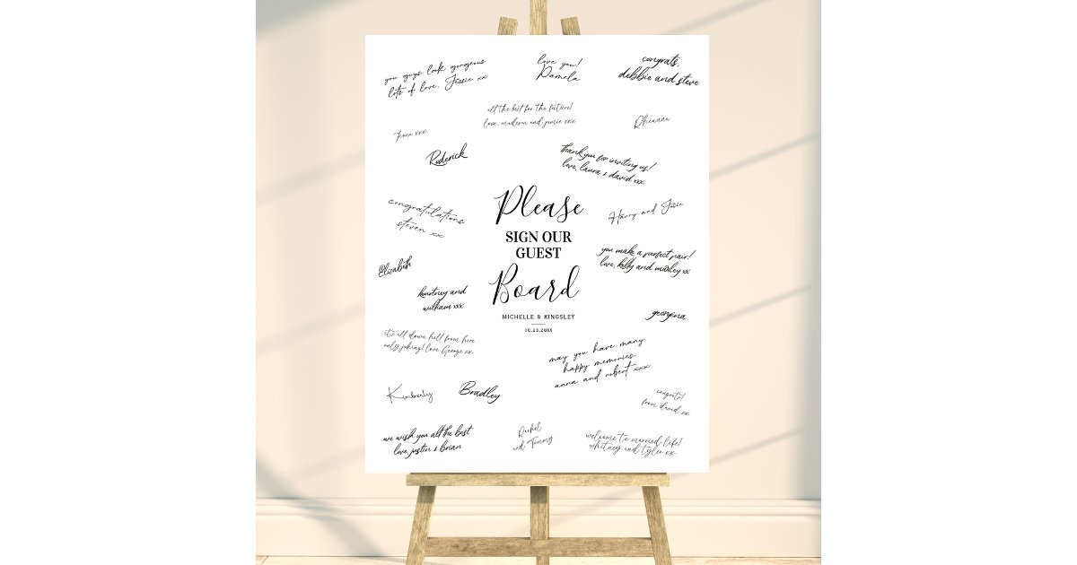 Simple Wedding Signature Guest Signing Foam Board | Zazzle