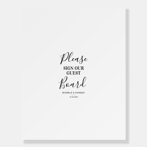 Simple Wedding Signature Guest Signing Foam Board | Zazzle