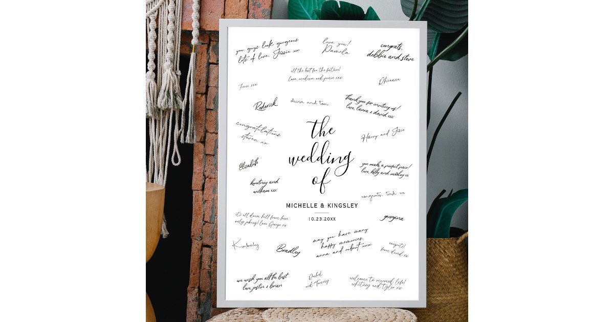 Simple Wedding Signature Guest Signing Poster | Zazzle