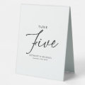 Simple Wedding Table Number 5 Tent Sign | Zazzle