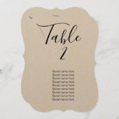 Simple wedding table number + guest names card | Zazzle