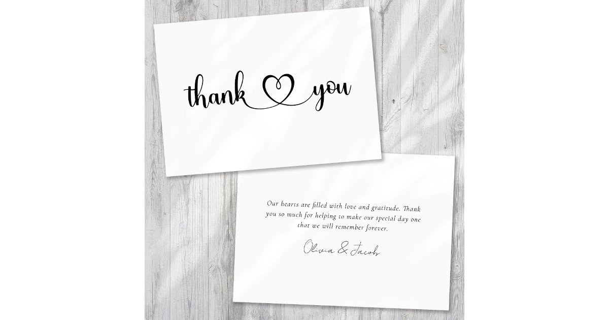 Simple Wedding Thank You Card | Zazzle