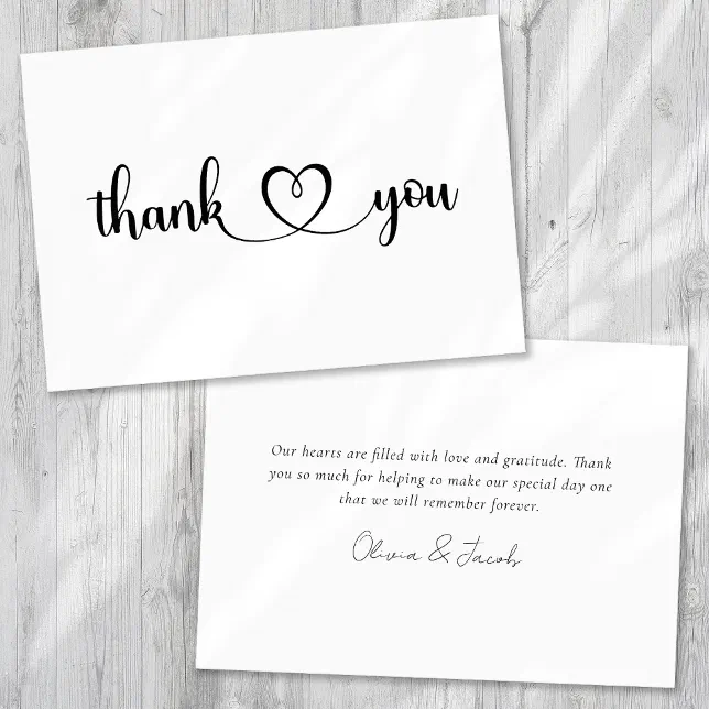 Simple Wedding Thank You Card | Zazzle