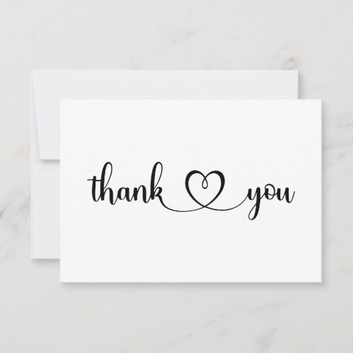 Simple Wedding Thank You Card | Zazzle