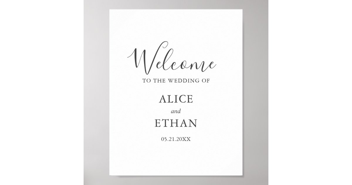 Simple Wedding Welcome Sign | Zazzle