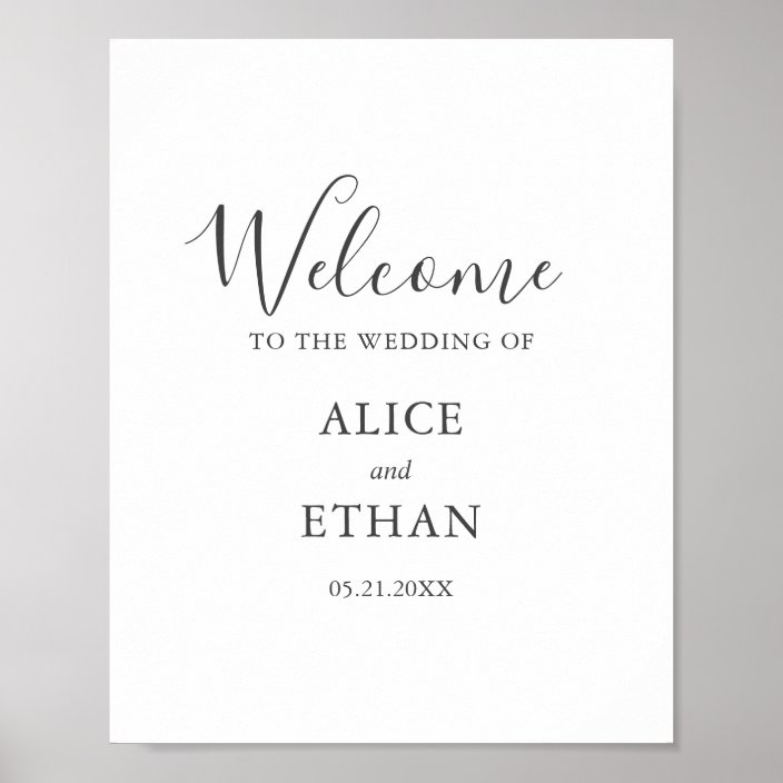 Simple Wedding Welcome Sign | Zazzle