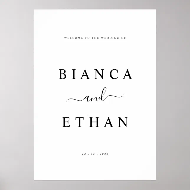Simple Wedding & Welcome Sign | Modern Minimalist | Zazzle
