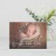 Simple welcome script photo birth announcement | Zazzle