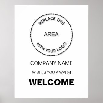 Simple Welcome to Company Logo Any Color Poster | Zazzle