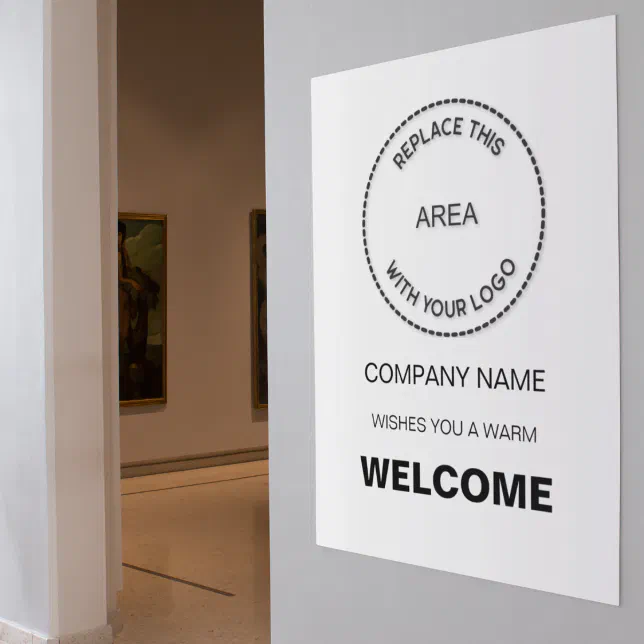 Simple Welcome to Company Logo Any Color Poster | Zazzle
