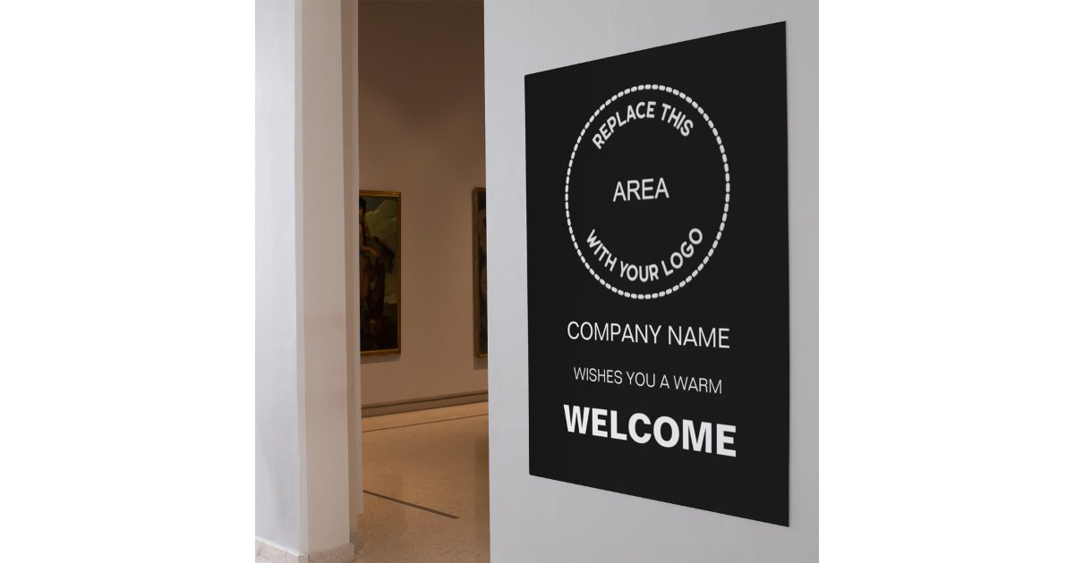 Simple Welcome to Company Logo Black or Any Color Poster | Zazzle
