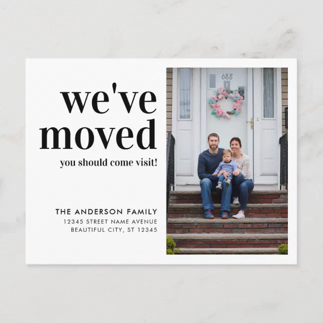 Simple We've Moved Change of Address Photo Moving Announcement Postcard ...