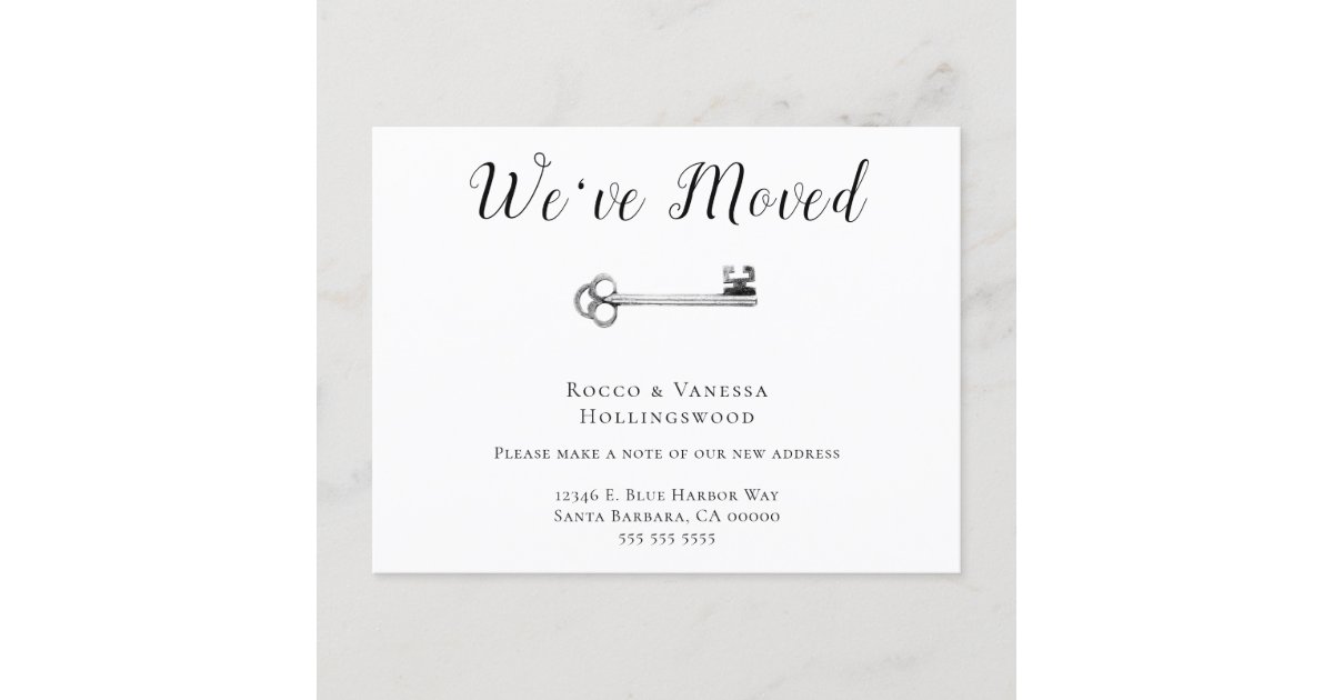 Simple We've Moved Key Moving Announcement Postcard | Zazzle