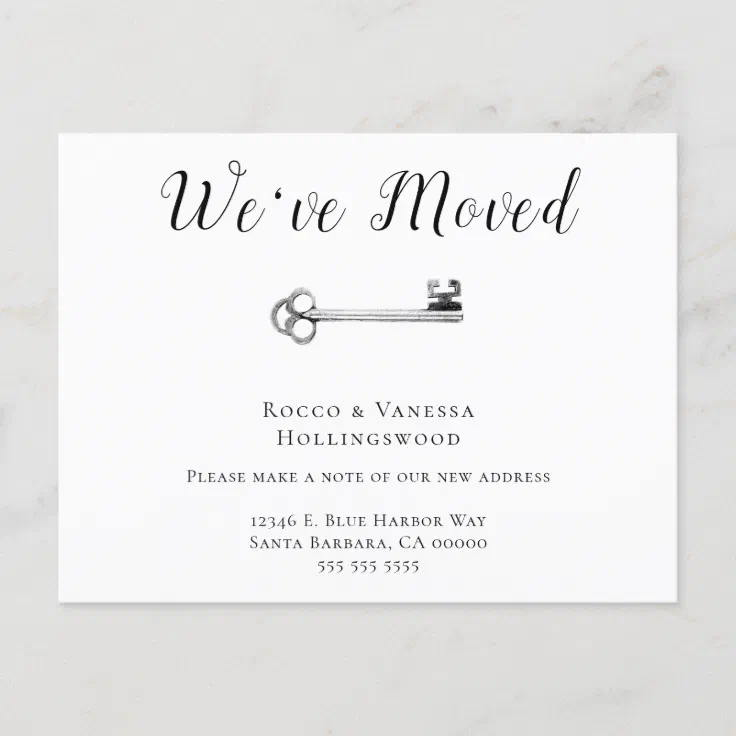 Simple We've Moved Key Moving Announcement Postcard | Zazzle