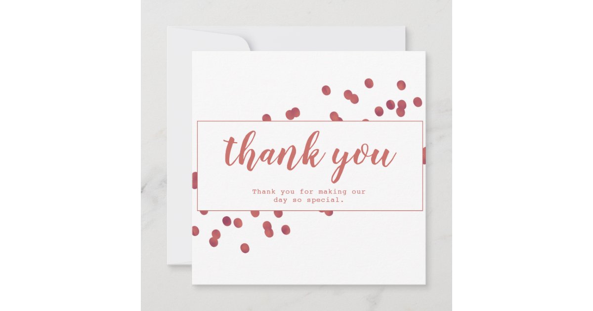 Simple White And Red Thank You Card | Zazzle