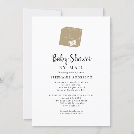 Simple White Baby Shower by mail Invitation | Zazzle.com