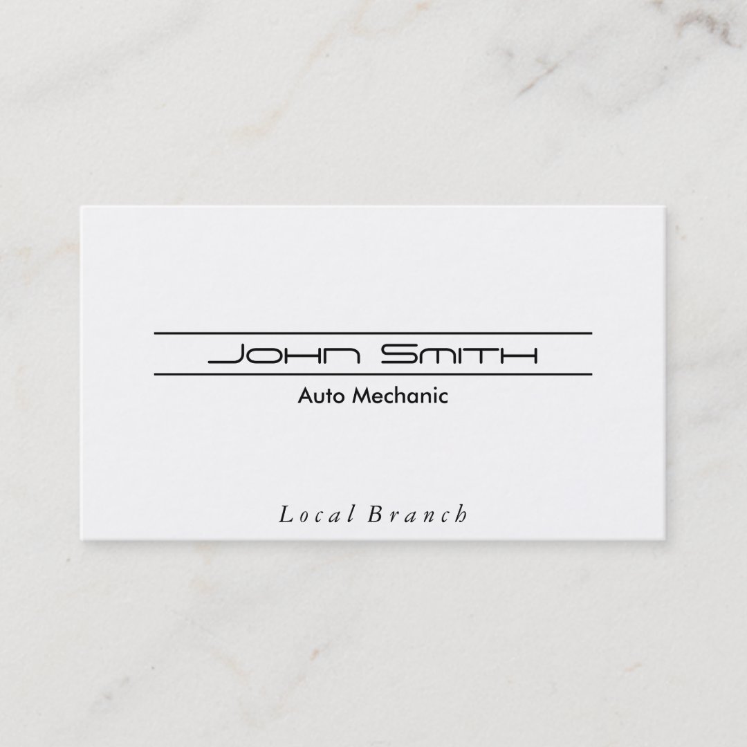Simple | White Business Card | Zazzle
