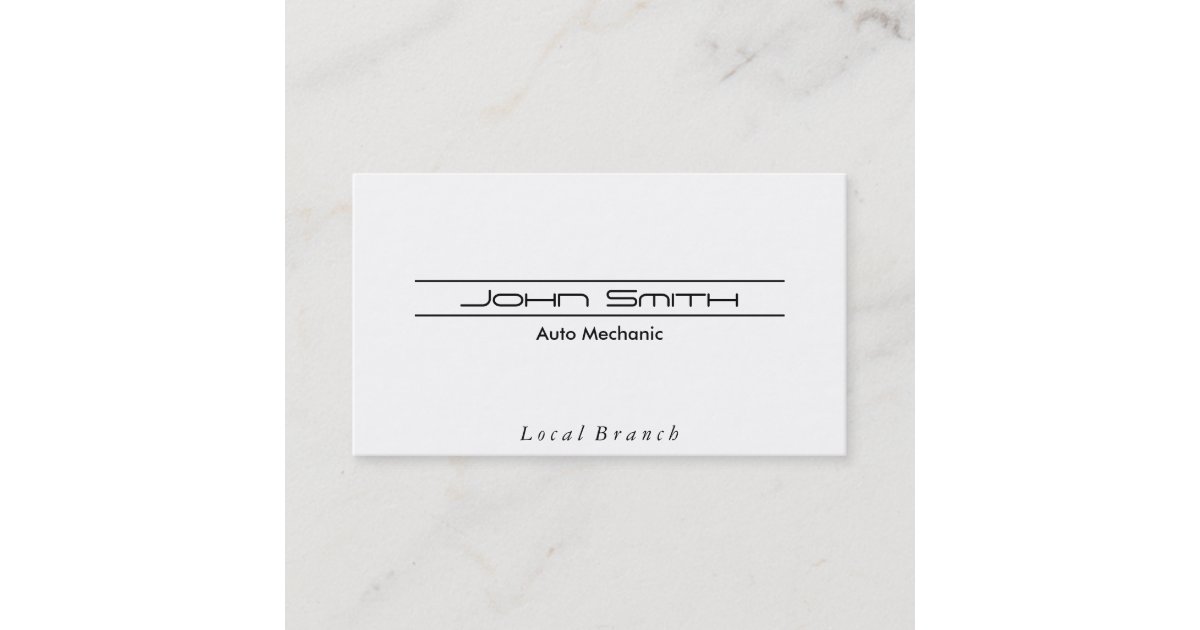 Simple | White Business Card | Zazzle